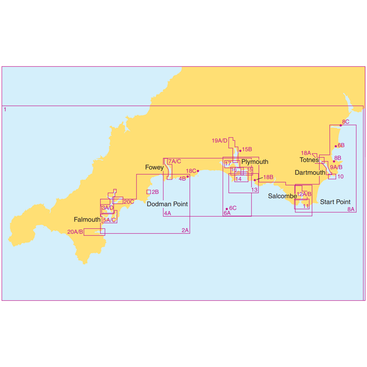 Admiralty Small Craft Charts 5602: West Country, Falmouth–Teignmouth ...