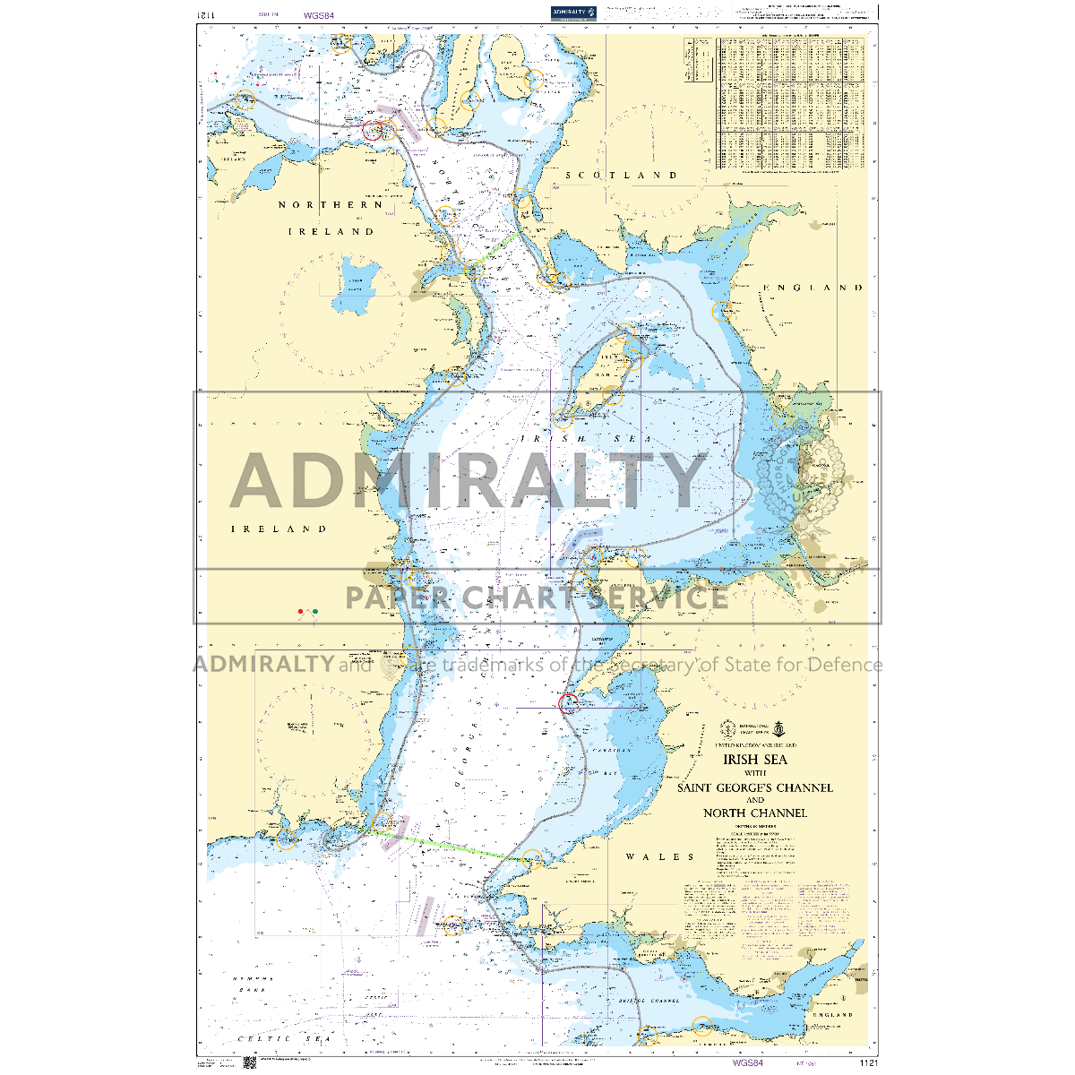 Admiralty Chart 1121 | Irish Sea with Saint George's Channel and North ...