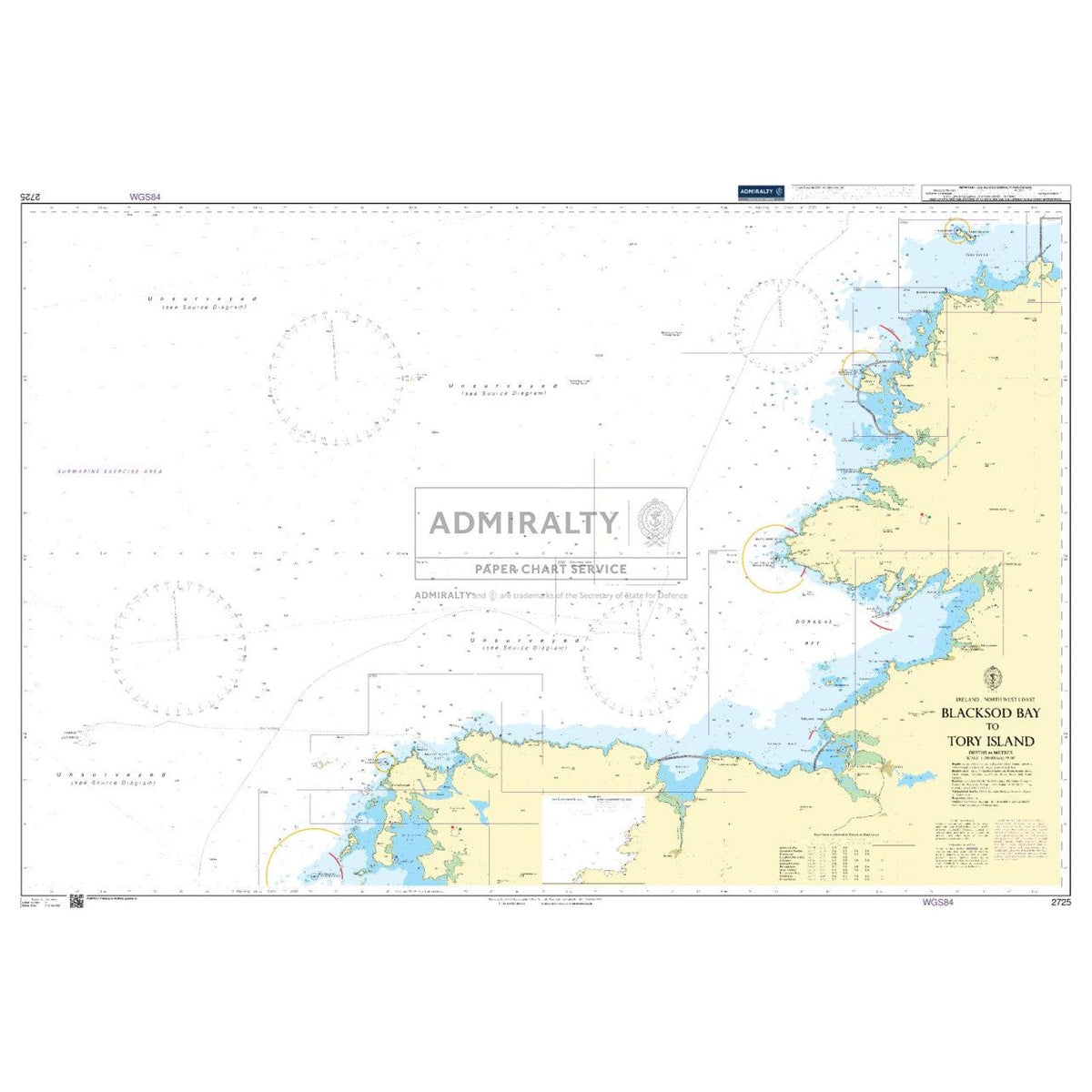 Admiralty Chart 2725: Blacksod Bay to Tory Island – SailorShop.co.uk