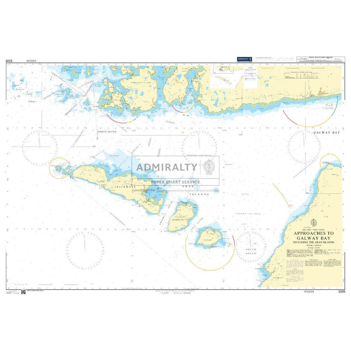 Admiralty Chart 3339: Approaches to Galway Bay including the Aran Isla ...
