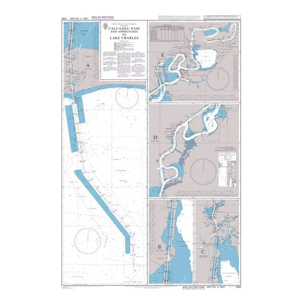 Admiralty Chart 3190: Calcasieu Pass and Approaches to Lake Charles ...