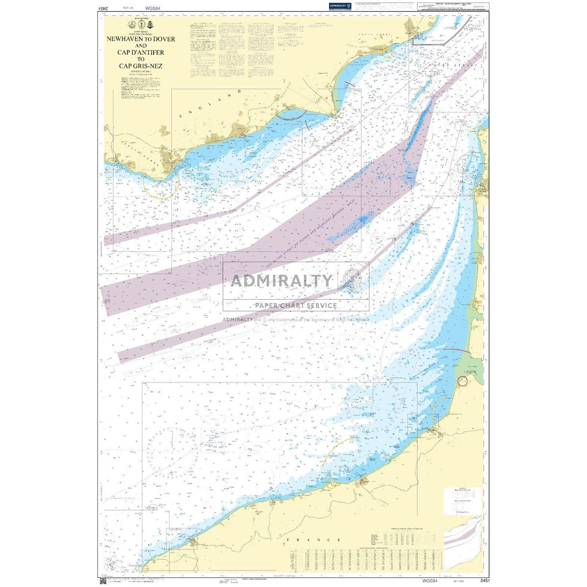 Admiralty Chart 2451: Newhaven to Dover and Cap d'Antifer to Cap Gris ...