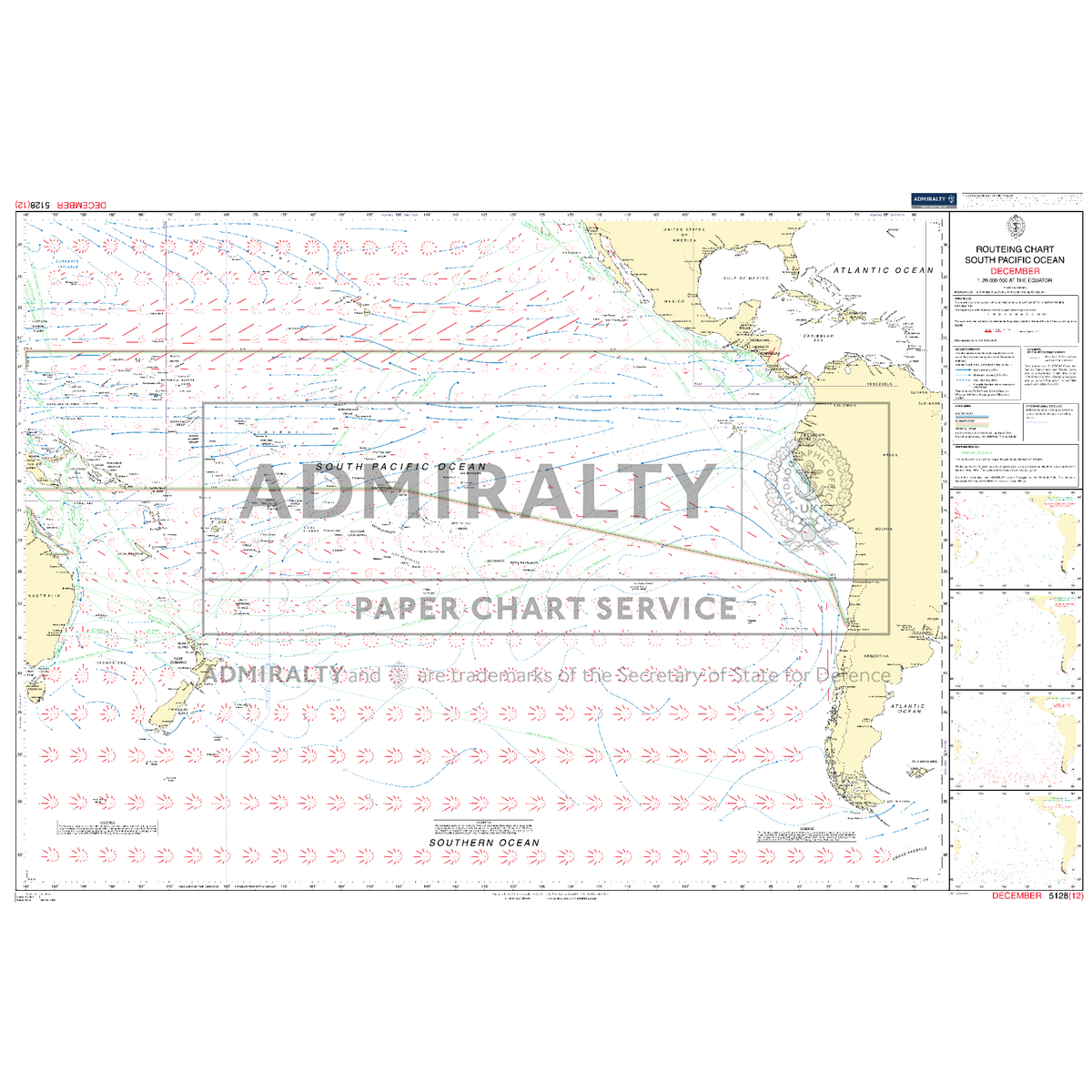 Admiralty Routeing Chart 5128(12): South Pacific Ocean - December ...